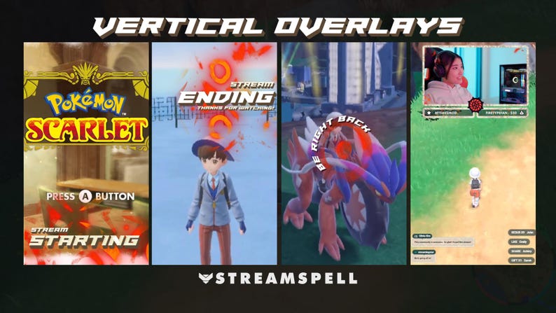 Pokemon Scarlet Stream Overlay Package, Animated Twitch, Youtube, Kick ...