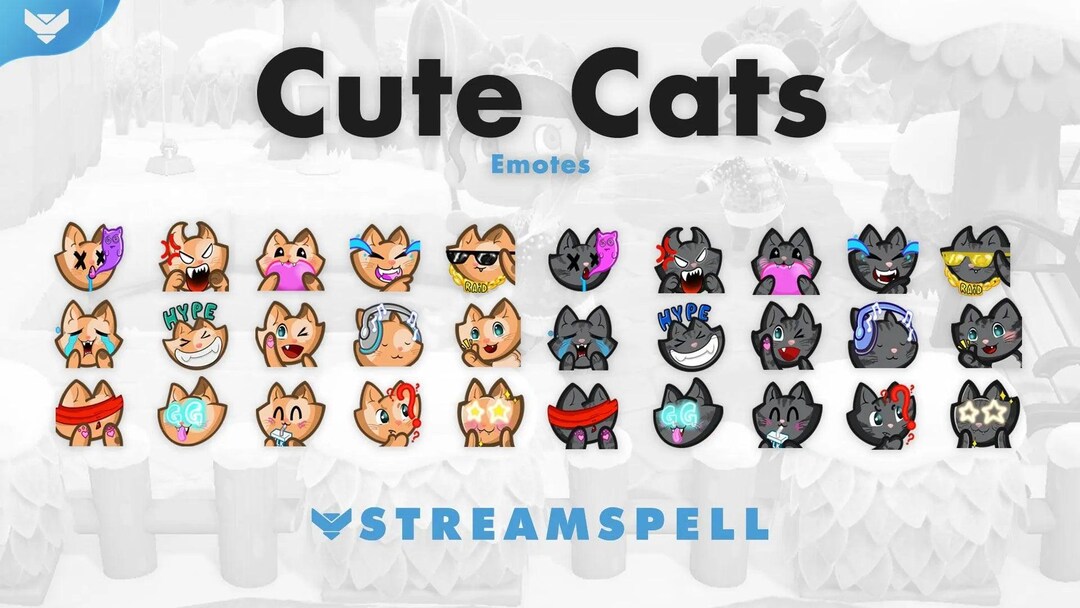 Cats Twitch Emotes and Badges | Stream Overlays - Etsy