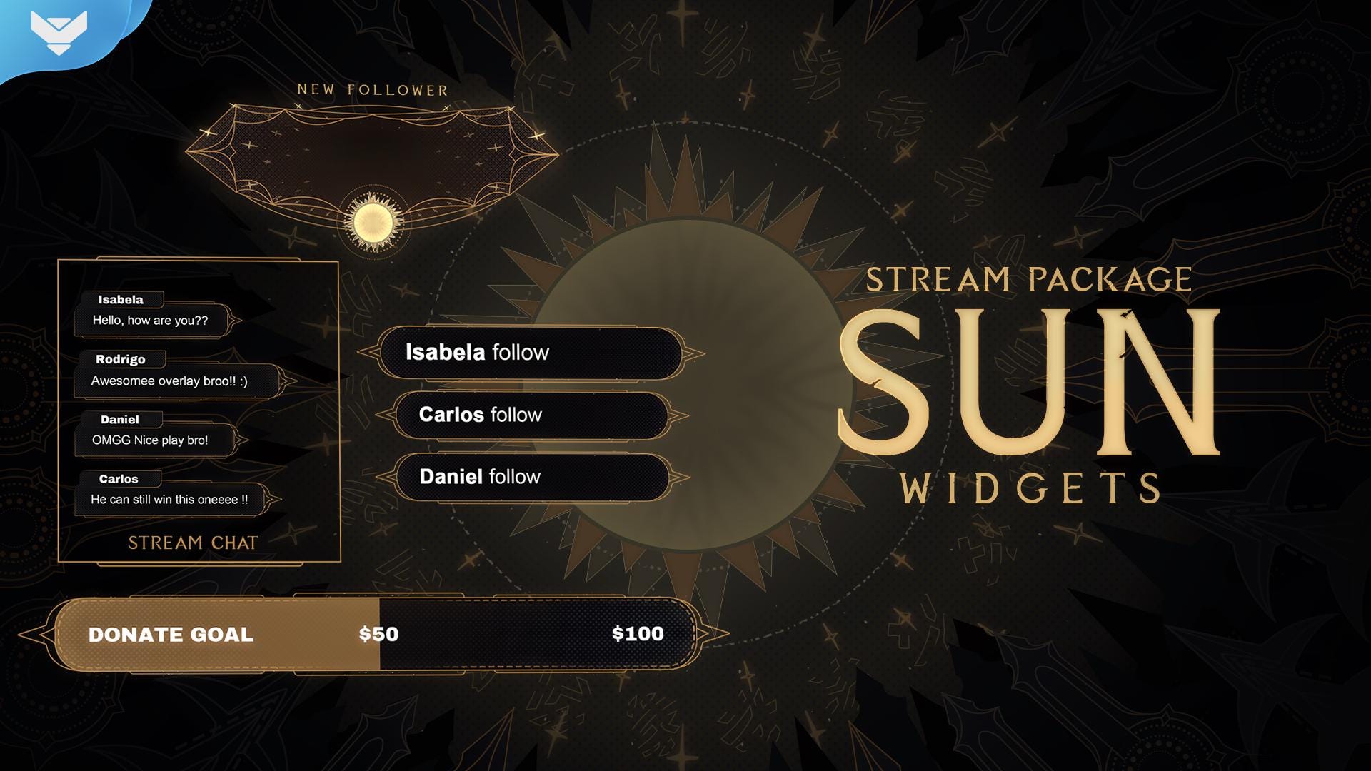Sun and Moon Animated Stream Widgets: Twitch, Youtube, Facebook - Etsy