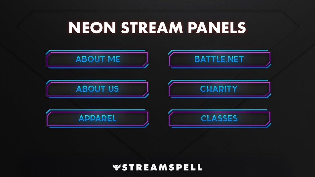 Neon Stream Panels | Twitch Stream Overlays | Streamlabs, OBS Studio ...