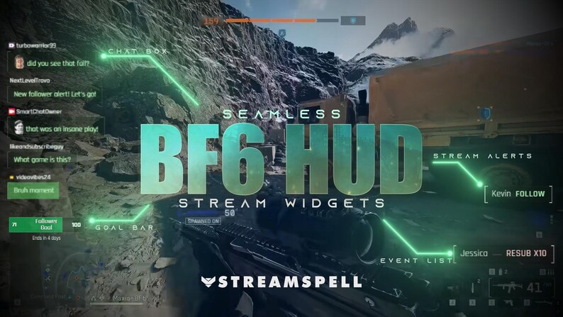 BF6 HUD Stream Overlay Package: Tactical FPS Stream (OBS, Streamlabs ...