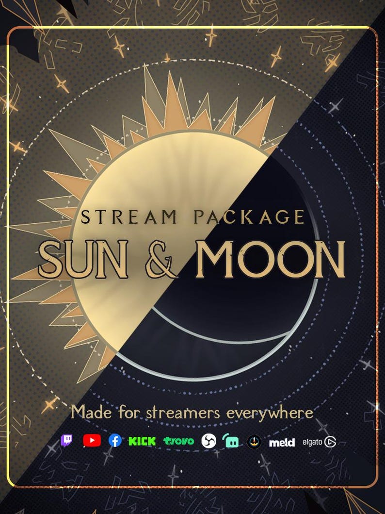 Animated Sun and Moon Twitch Overlay Package - Etsy