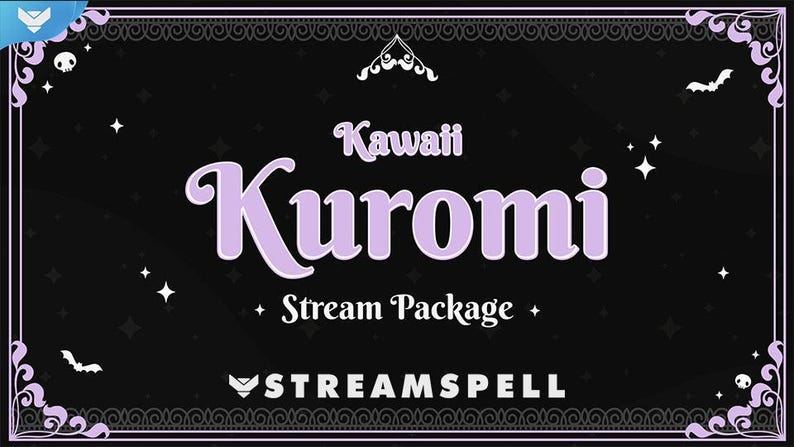 Cute Purple Kawaii Stream Overlay by StreamSpell | Kawaii: Kuromi Stream Package | Stream Alerts ...