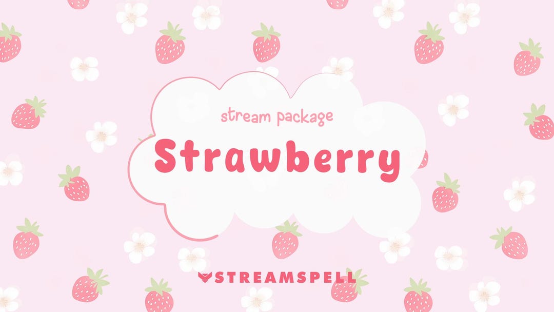 Pink Strawberry Twitch Stream Package, Cozy Theme - Etsy
