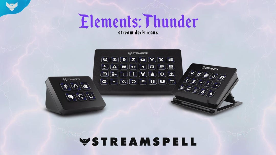 400 Animated Thunder Stream Deck Icons: Lightning Elements Pack (PDF ...