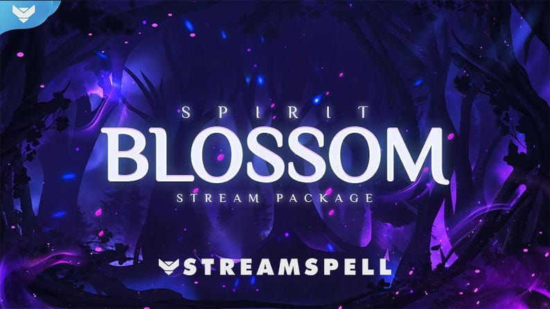 Purple Blossom Animated Stream Overlay: Twitch, Youtube, Facebook - Etsy