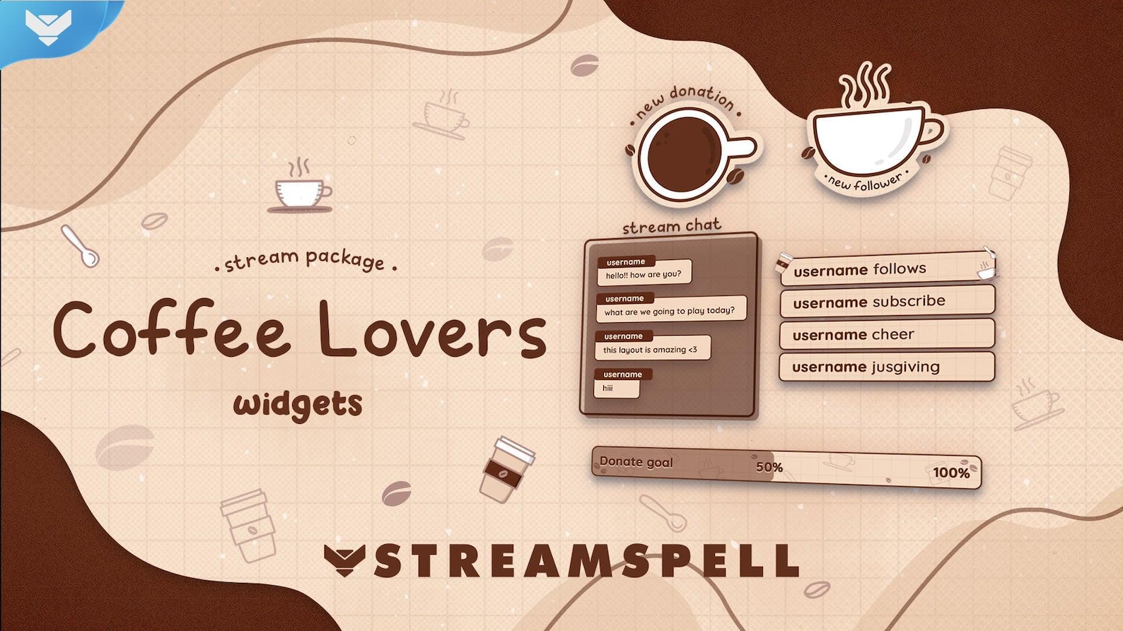 Animated Stream Widgets Cute Coffee Lovers by Streamspell, Stream ...