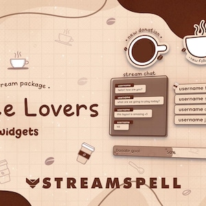 Animated Stream Widgets Cute Coffee Lovers by Streamspell, Stream ...