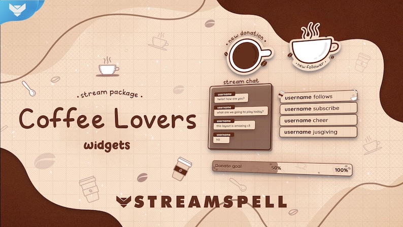 Animated Stream Widgets Cute Coffee Lovers by Streamspell, Stream ...