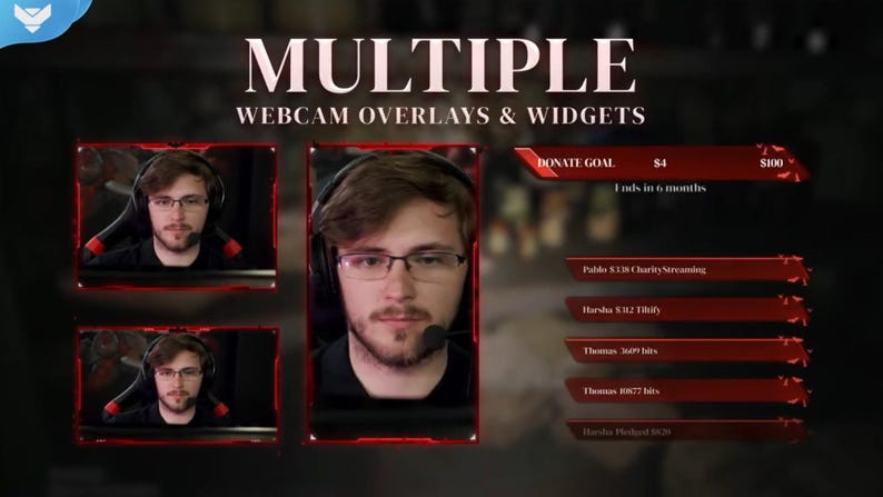 Vampire Animated Stream Package: Horror Twitch Overlays, Alerts ...