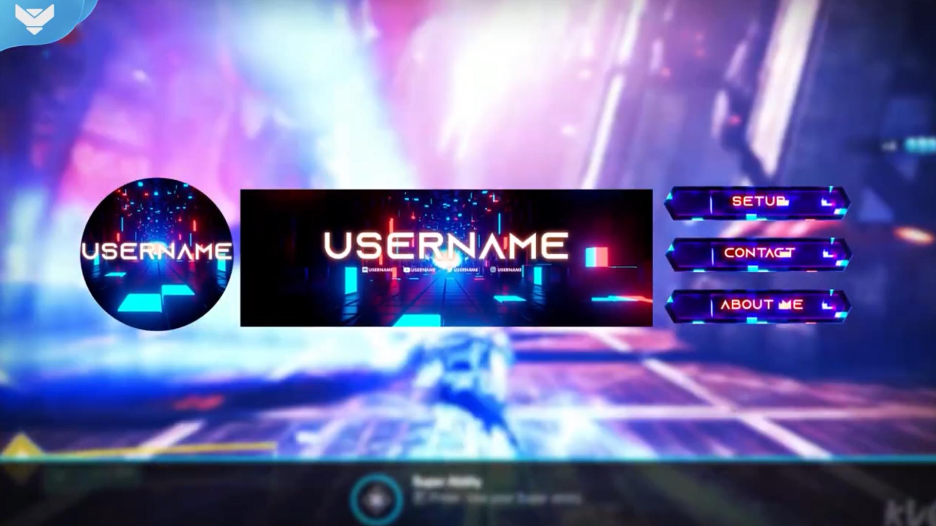 Neon Sci-fi Twitch Overlays | Futuristic Stream Package | Animated ...