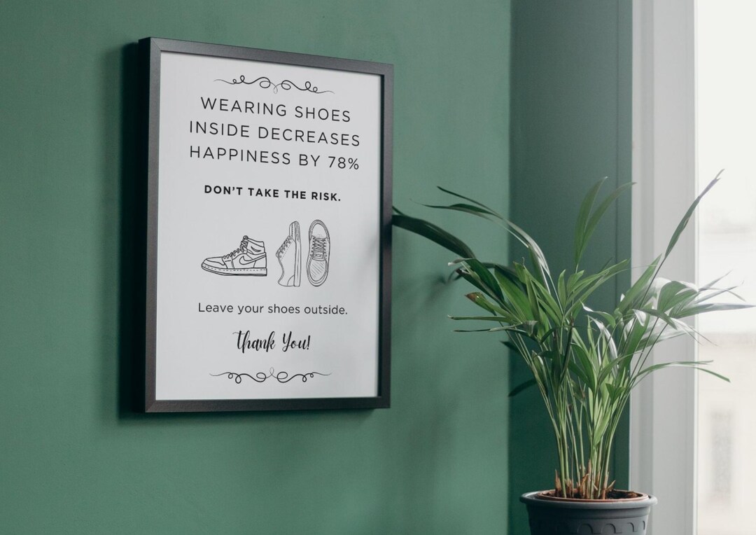 Printable Shoes off Sign Set | 4 Designs | Front Door Home Warming ...