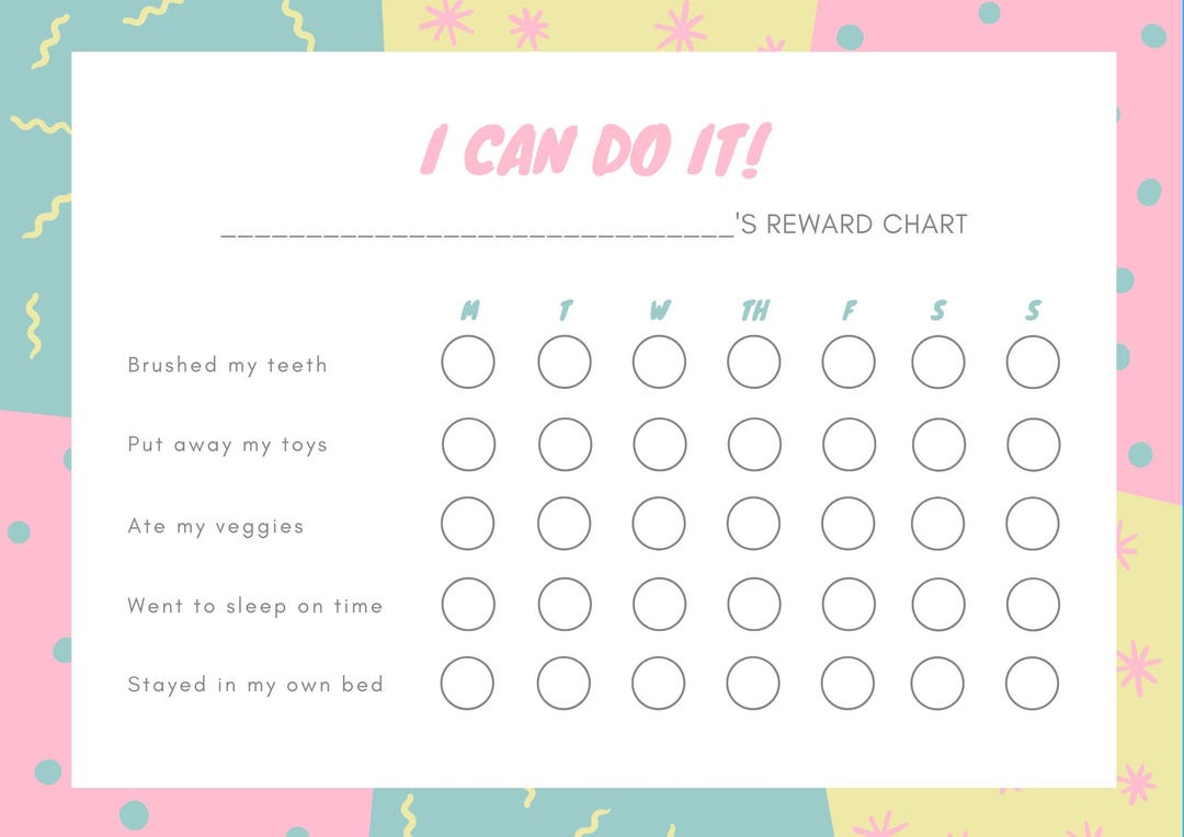 Behaviour Reward Chart Printable - Etsy