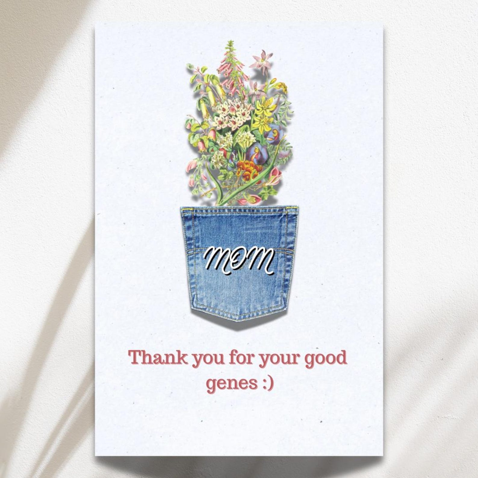 Thank You for Your Genes Printable Card, Digital Mothers Day Card ...