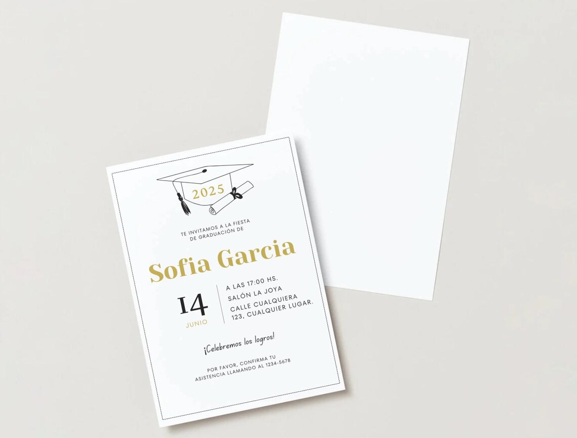 Spanish Graduation Party Invitation – Editable, Modern Design (digital ...