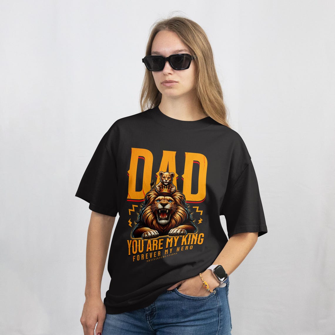 Dad You Are My King – Father’s Day Digital Art, Lion and Cub Printable ...