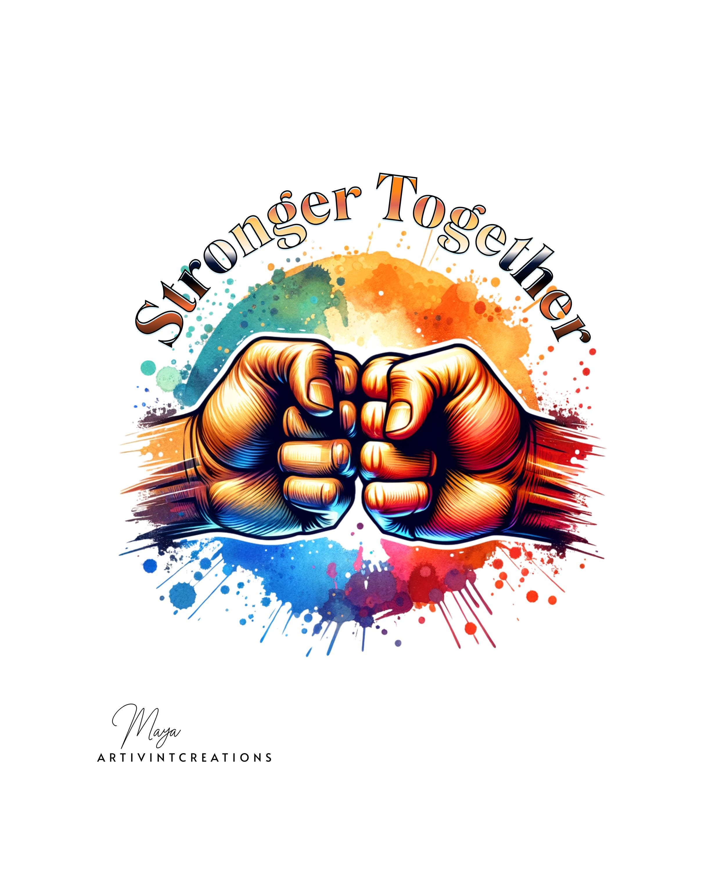Stronger Together Digital Print – Unity Poster, Fist Bump Wall Art ...