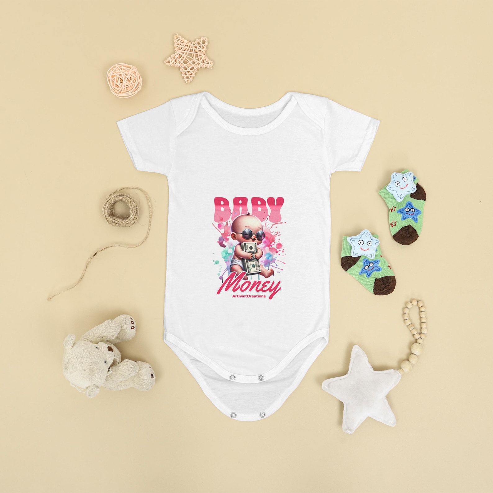 Baby Money Poster – Cool Hip Hop Baby Wall Art – Funny Nursery ...