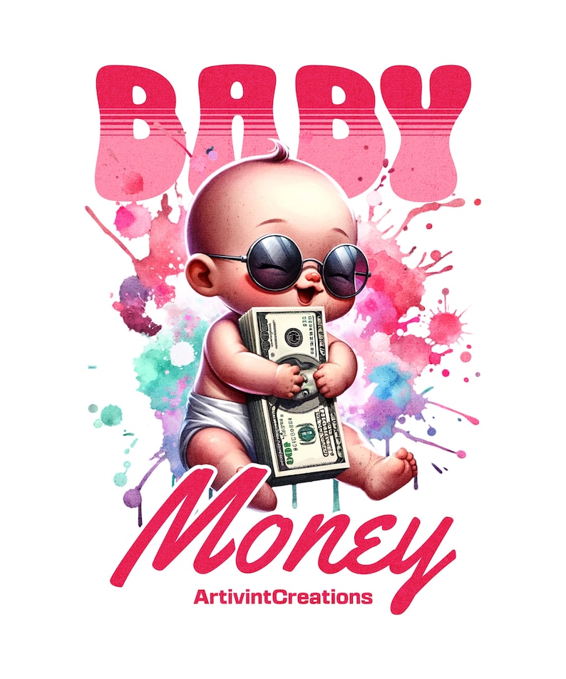 Baby Money Poster – Cool Hip Hop Baby Wall Art – Funny Nursery ...