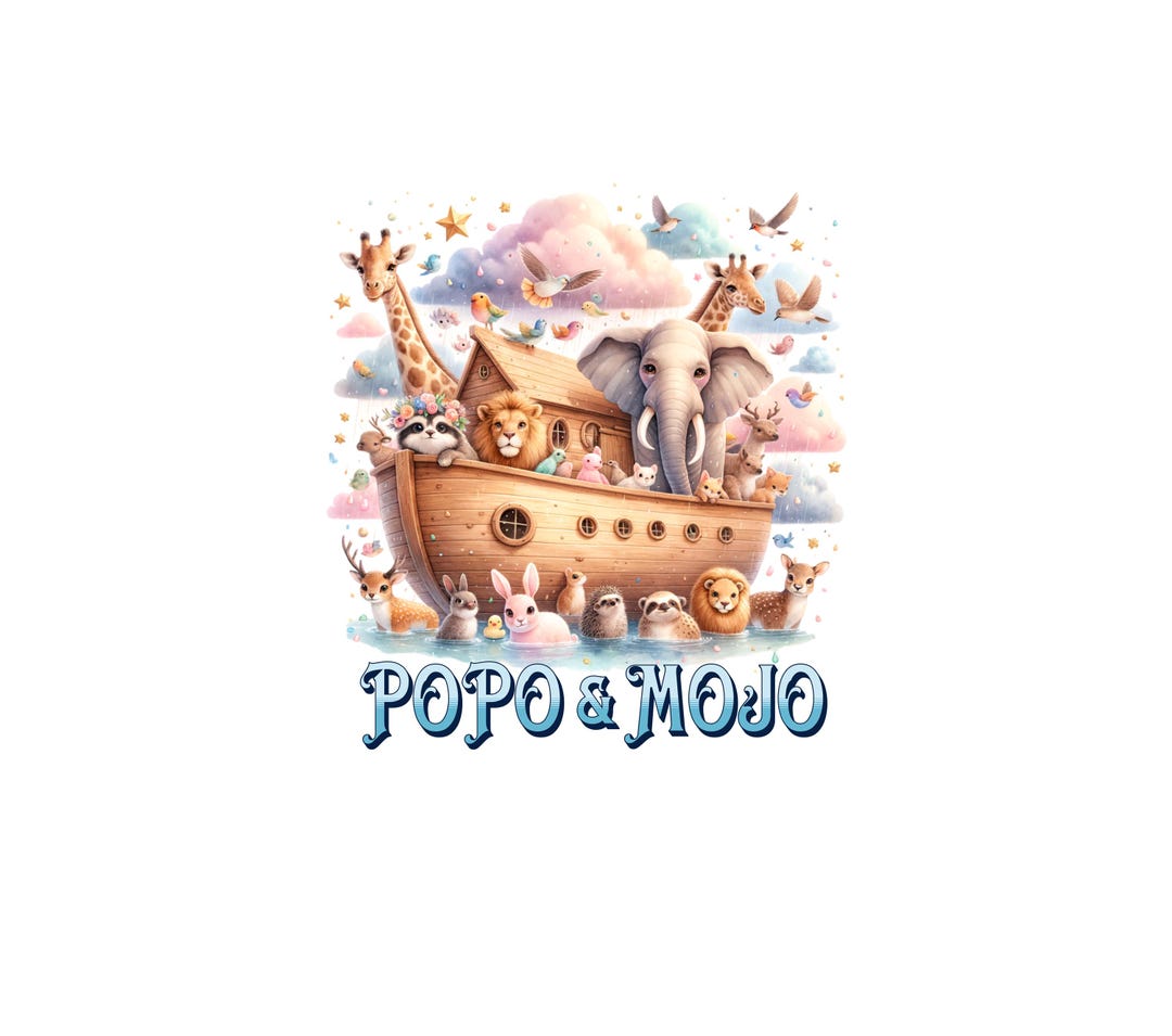 Noah's Ark Nursery Printable - Popo & Mojo Cute Animal Wall Art - Baby ...