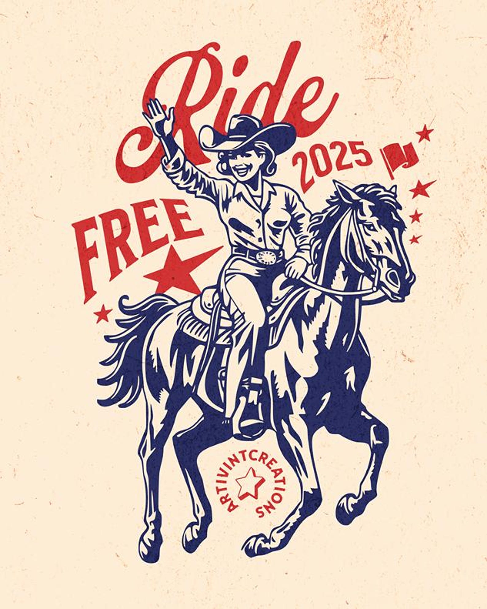 Vintage Western Cowgirl Poster - Retro Rodeo Printable Art - Country ...