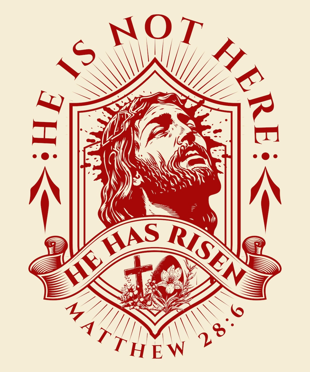 He Has Risen Bible Verse Wall Art - Matthew 28:6 Printable - Christian ...