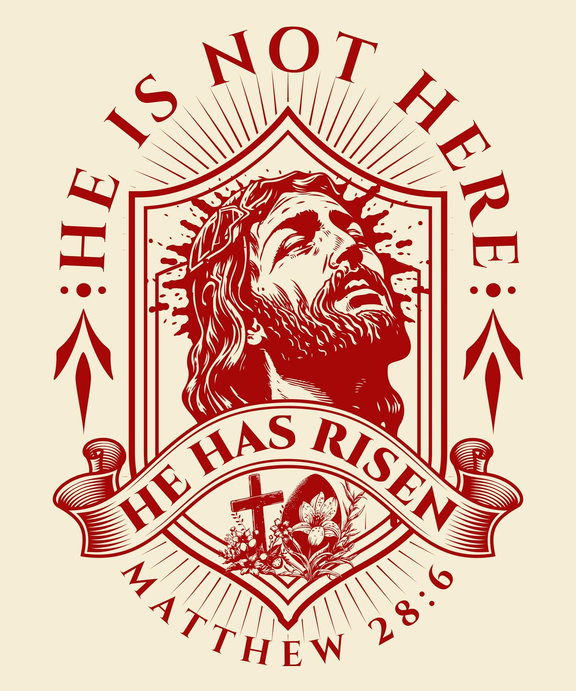 He Has Risen Bible Verse Wall Art - Matthew 28:6 Printable - Christian ...