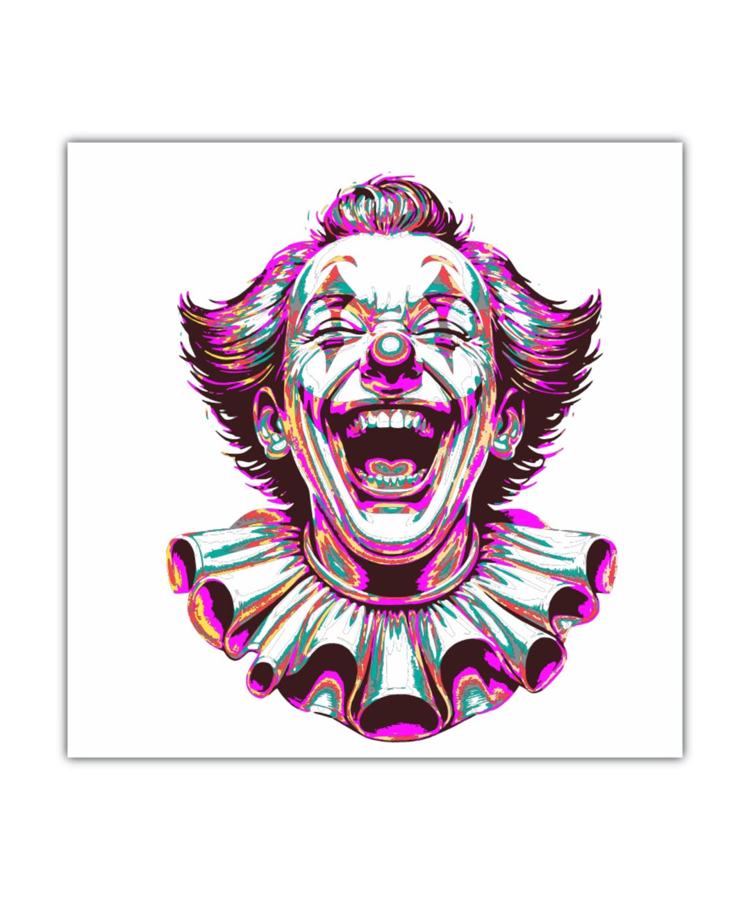 Psychedelic Laughing Clown Art – Vintage Joker Head Printable, Creepy ...