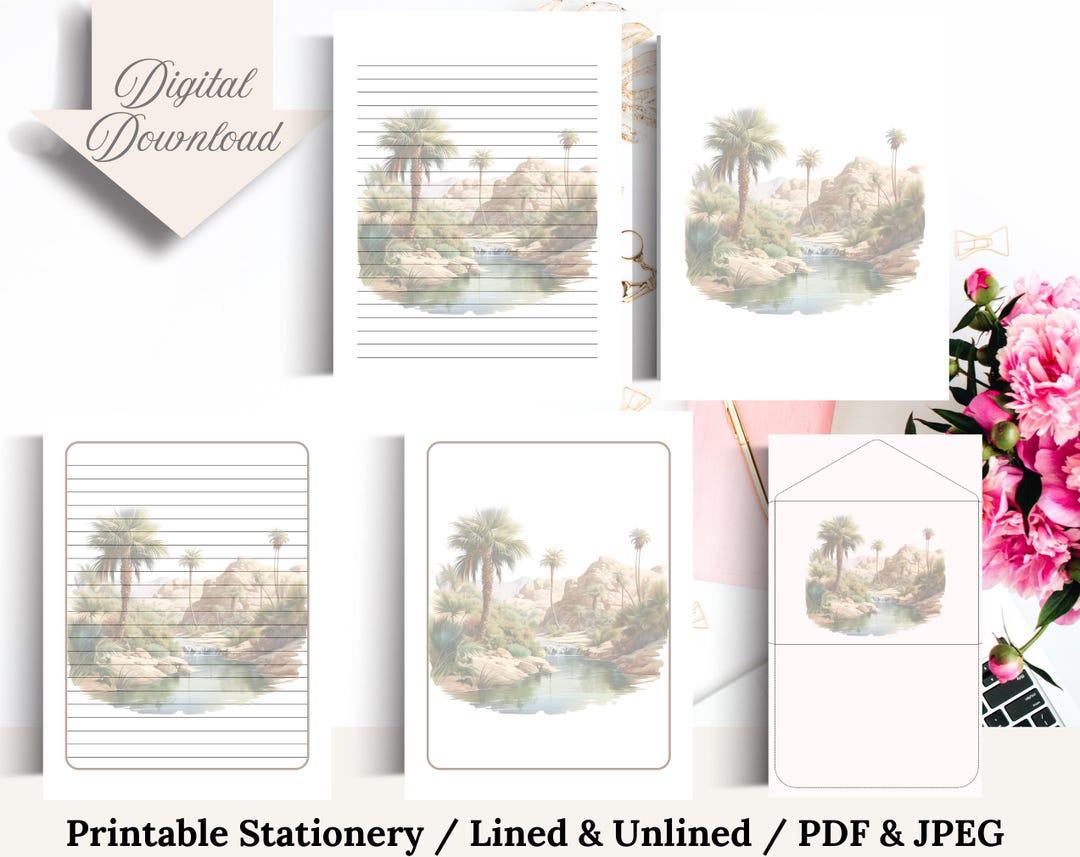 Oasis Medium Beige Large Watermark-set US Letter Size Pdf ...