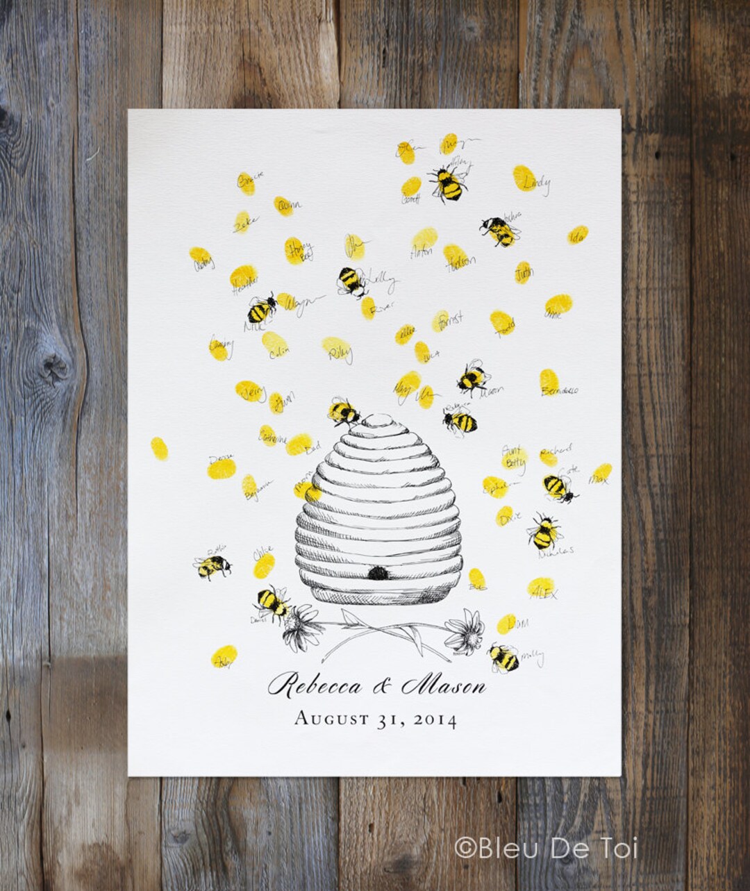 DIGITAL Beehive Guest Book Alternative, Bee Themed Baby Shower ...