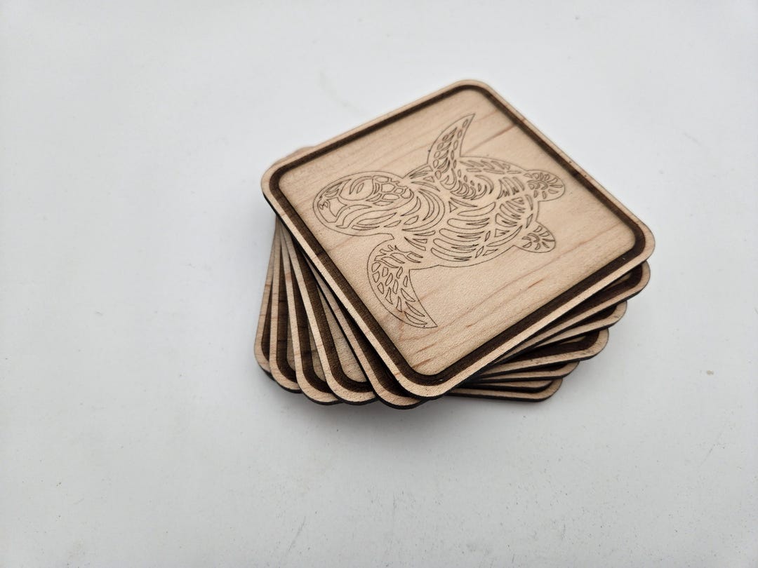 Sea Turtle Wooden Coasters, One Stack of 8 Coasters. - Etsy
