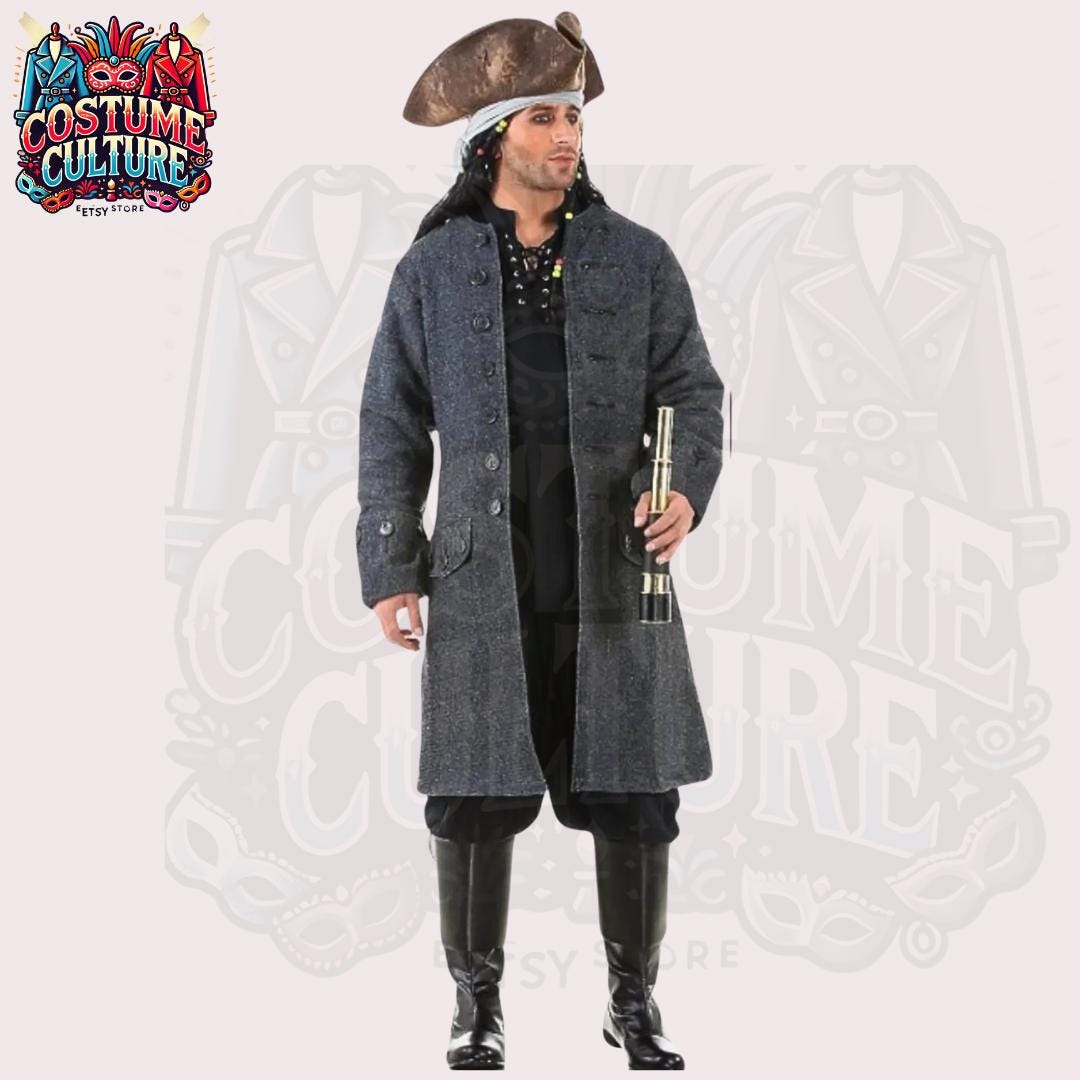 Captain Pirate Coat for Men – Jack Sparrow-inspired Renaissance Frock ...