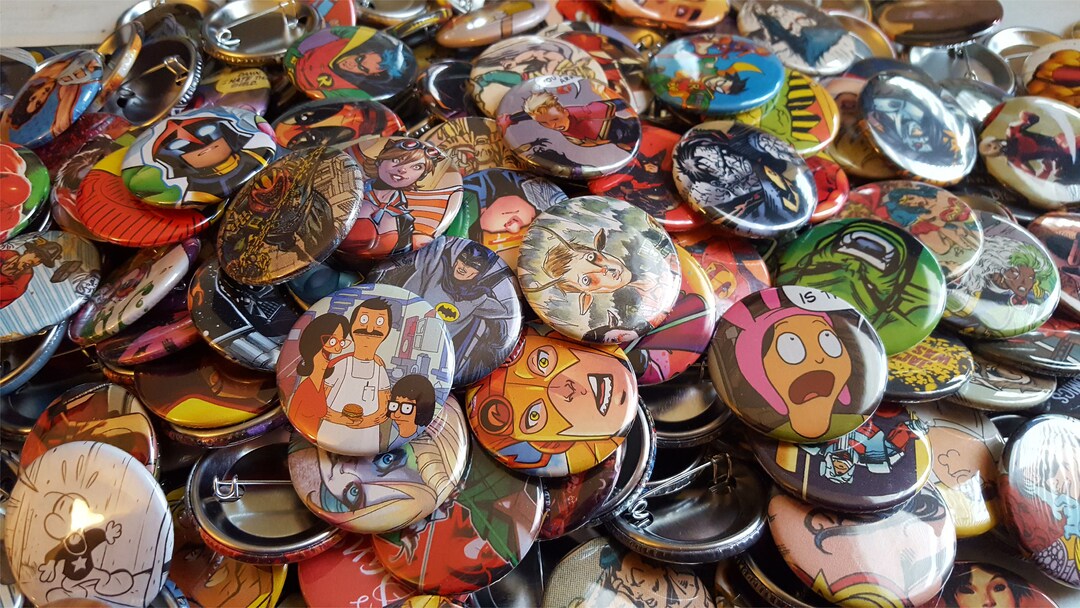 3 Random 1.5" Comic Book Buttons - Etsy