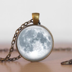 Full Moon Necklace, Full Moon Pendant, Full Moonjewelry, Full Moon ...