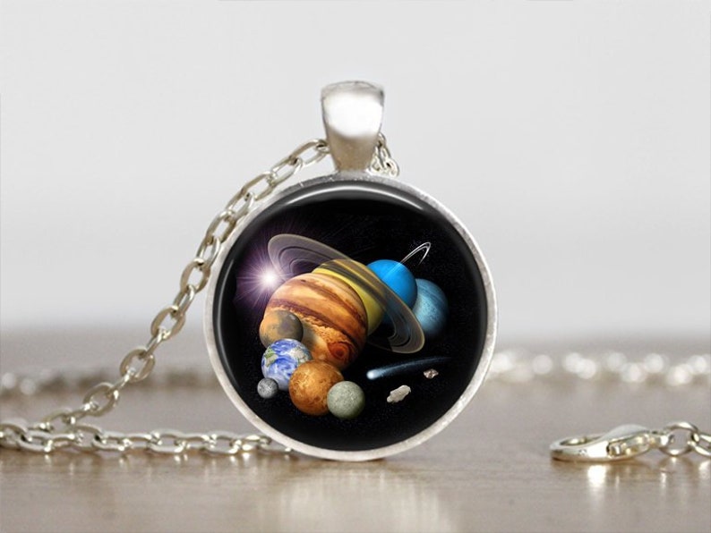 Solar System Pendant Space Necklace - Etsy