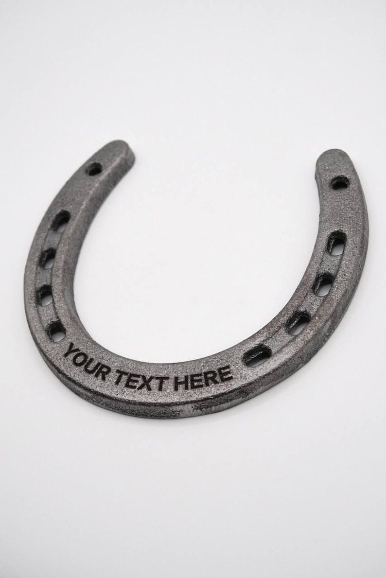 Personalized Horseshoe – Custom Engraved Cast Iron Good Luck Charm ...