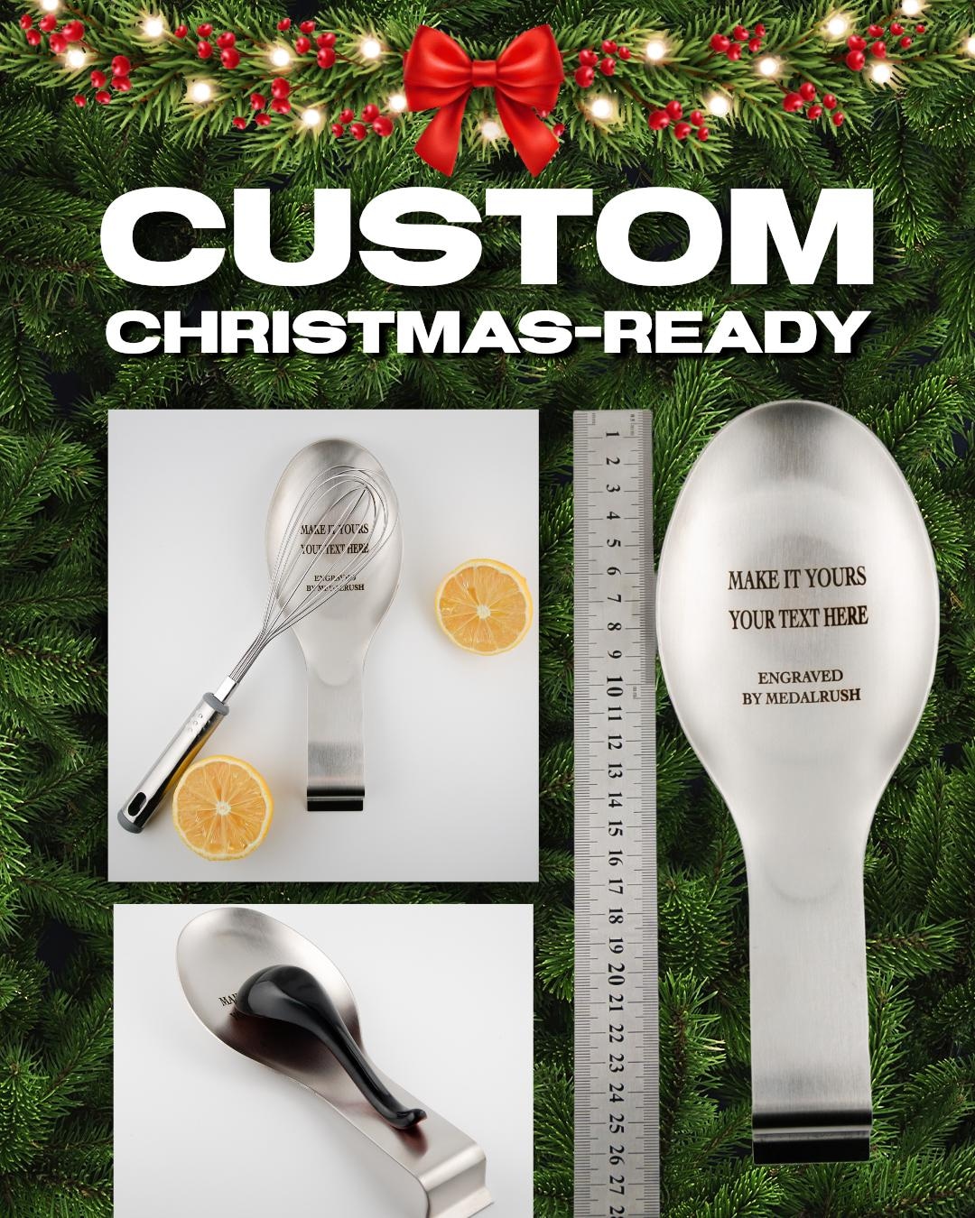 Personalized Spoon Rest – Custom Engraved Christmas Kitchen Gift ...
