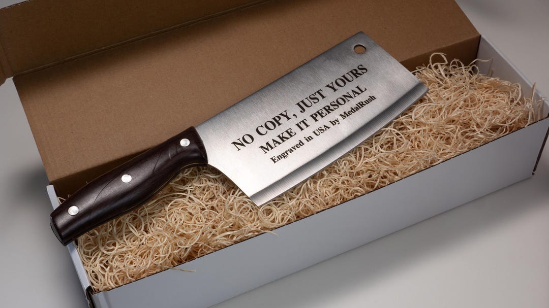 Personalized Meat Cleaver Knife – Custom Engraved Chef Knife Gift for ...