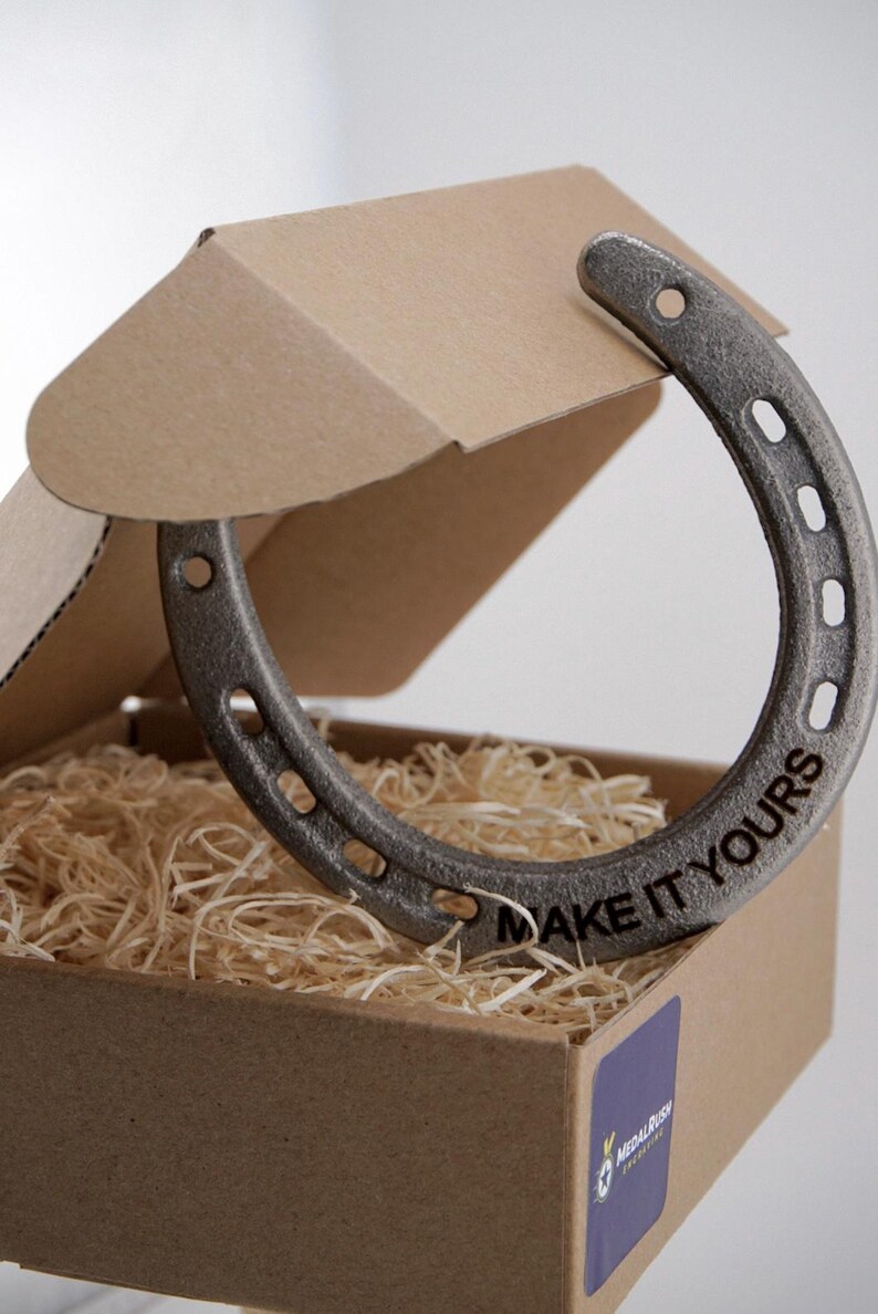 Engraved Cast Iron Horseshoe Christmas Gift – Personalized Rustic ...
