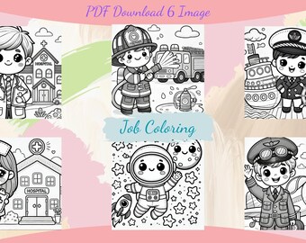 Proffesionals Coloring Page for Kids Activity Book ,digital Download ...