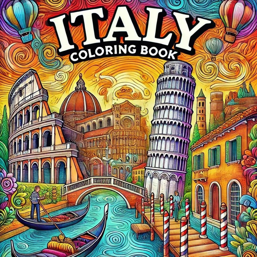 Italy Coloring Book – Digital & Printable Fun With Iconic Italian ...
