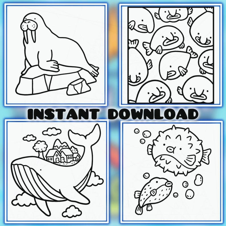 Libro para colorear Coco Wyo Ocean Scene (50 páginas), adorable y ...