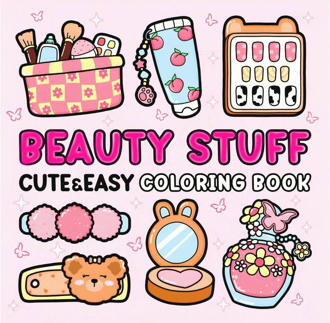 Coco Wyo Beauty Stuff Coloring Book 12 Pages, Cute, Comfortable ...