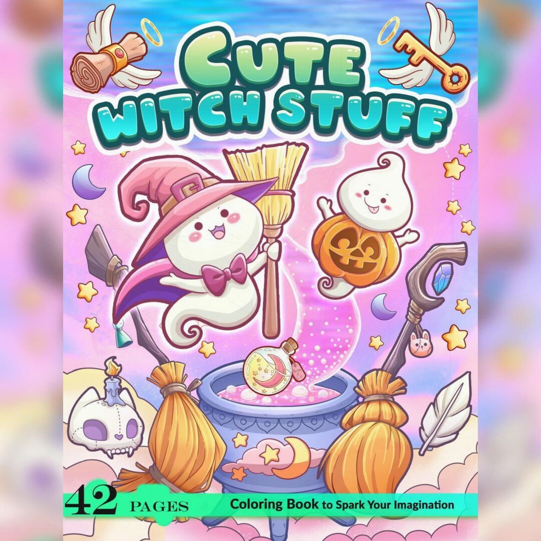 Coco Wyo Cute Witch Stuff Coloring Book 42 Pages, Cute, Comfortable ...