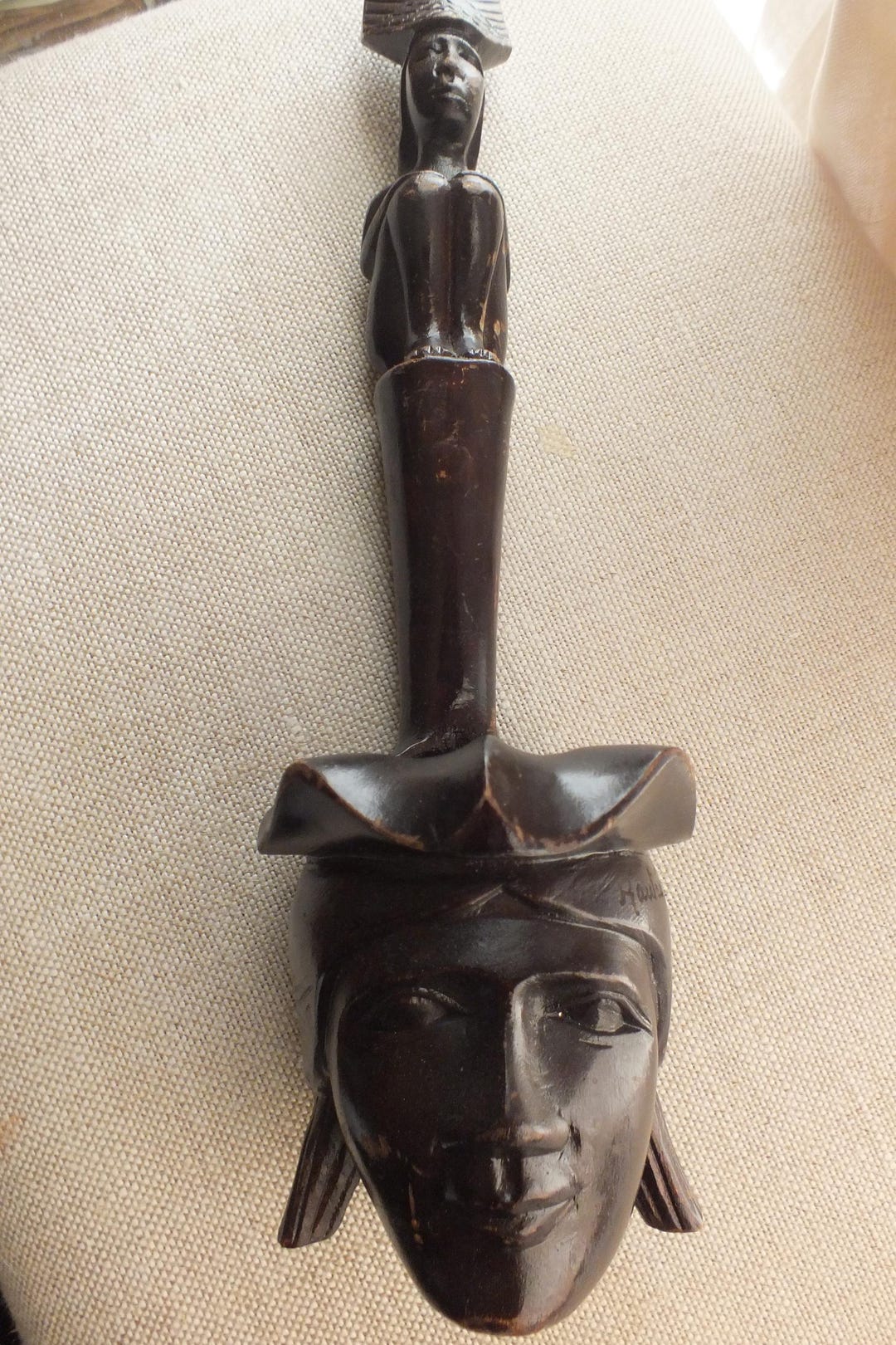 Vintage Hand Carved Head Hawaii Figure - Etsy