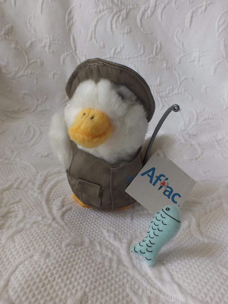 White Aflac Duck Fishing Duck Stuffed Animal Talking Duck Gift Idea - Etsy