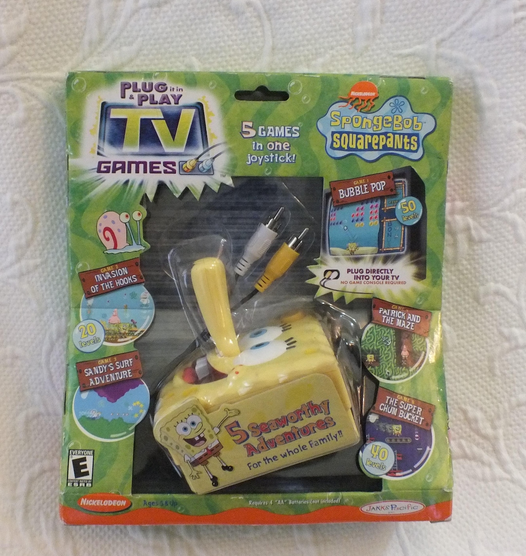 Spongebob Squarepants Plug It and Play TV Game 5 Games - Etsy