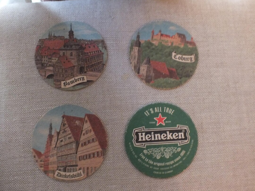 Vintage German Coasters Set of Four - Etsy