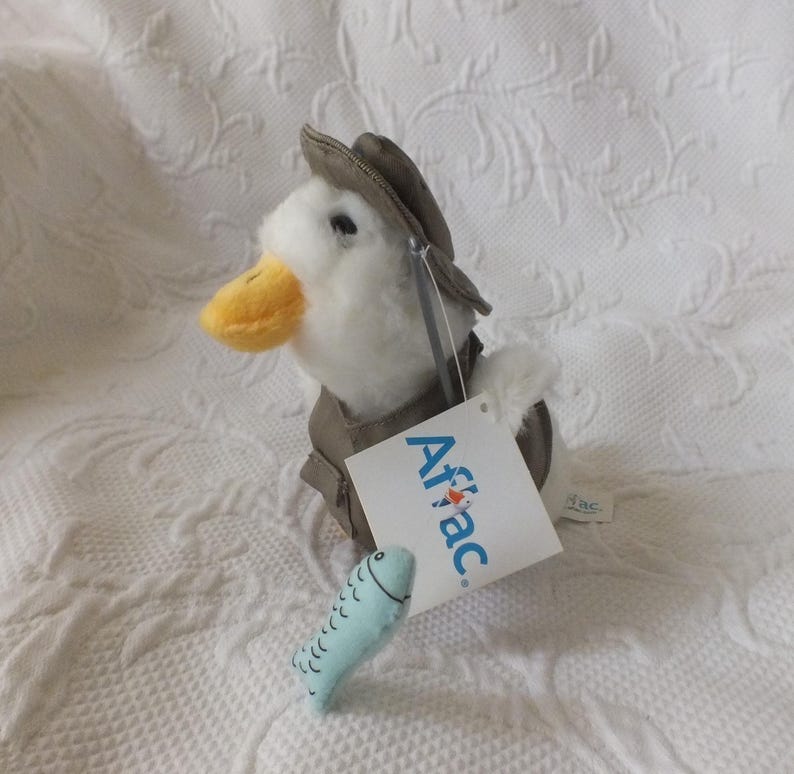 White Aflac Duck Fishing Duck Stuffed Animal Talking Duck Gift Idea - Etsy