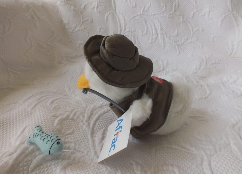 White Aflac Duck Fishing Duck Stuffed Animal Talking Duck Gift Idea - Etsy